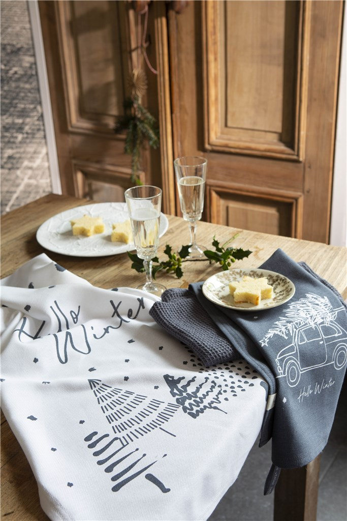 Walra Kerst Theedoeken & Handdoeken - Hello Winter - 3 stuks - Blauw ...